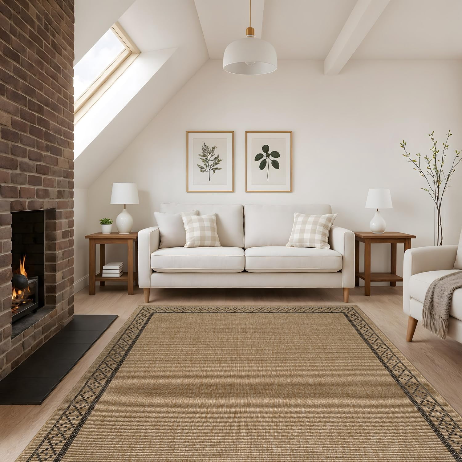 Luul Home Easy Jute Rugs 6x9 Frame Natural Color Living Room Indoor ...
