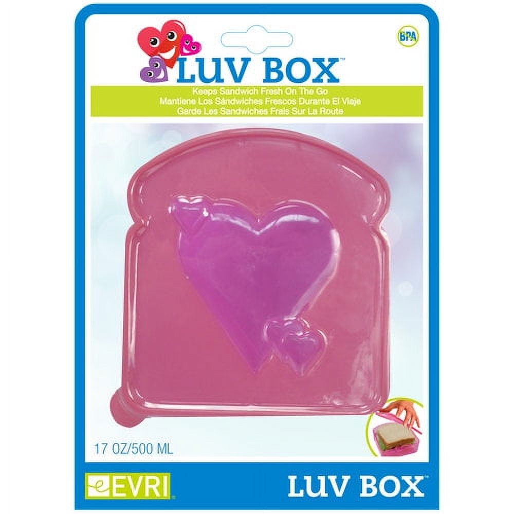 Luv Box: Fun Heart-Shaped Container for Sandwiches and Snacks - Walmart.com