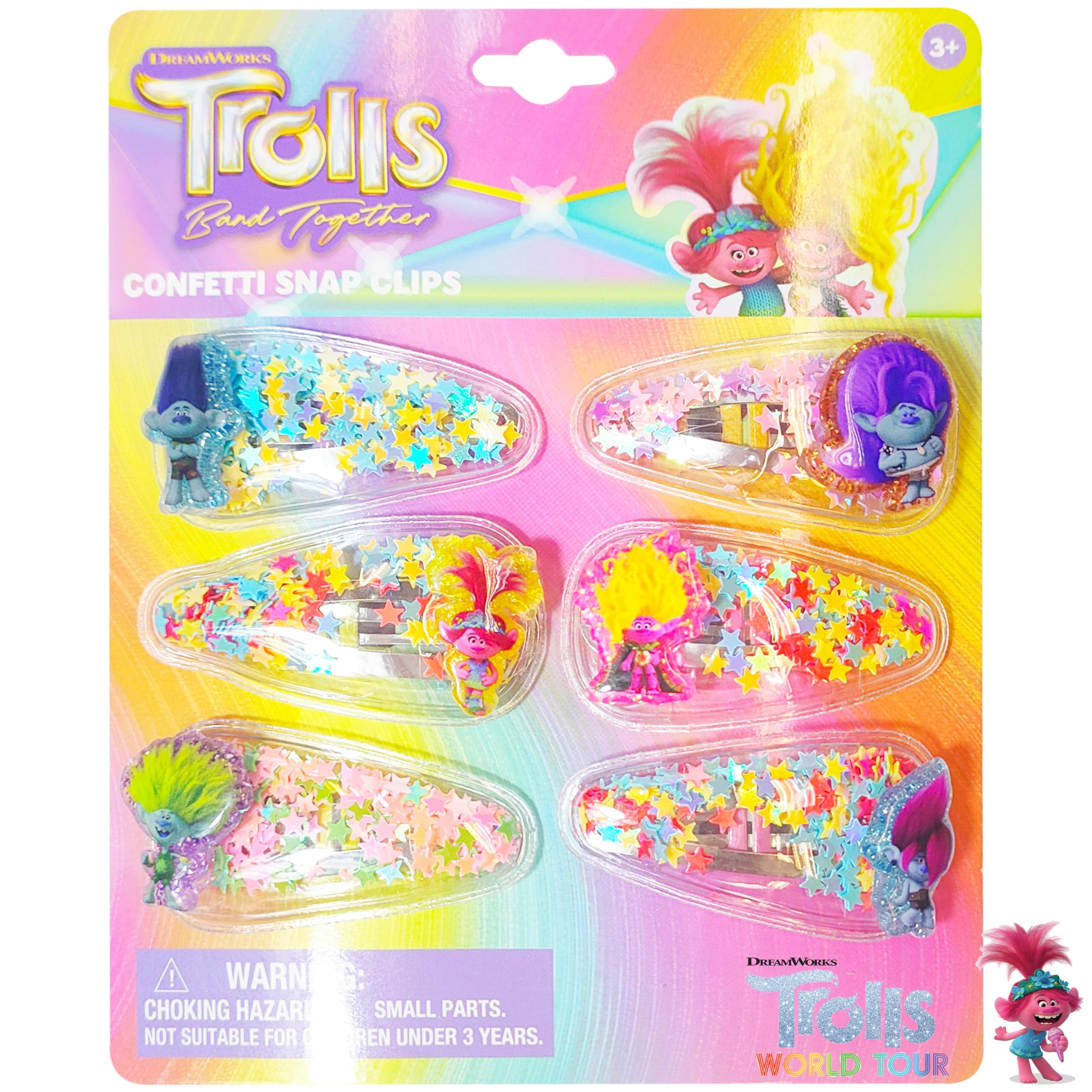 Luv Her Magical Confetti Hair Clips for Kids - 6pc Cute Character ...