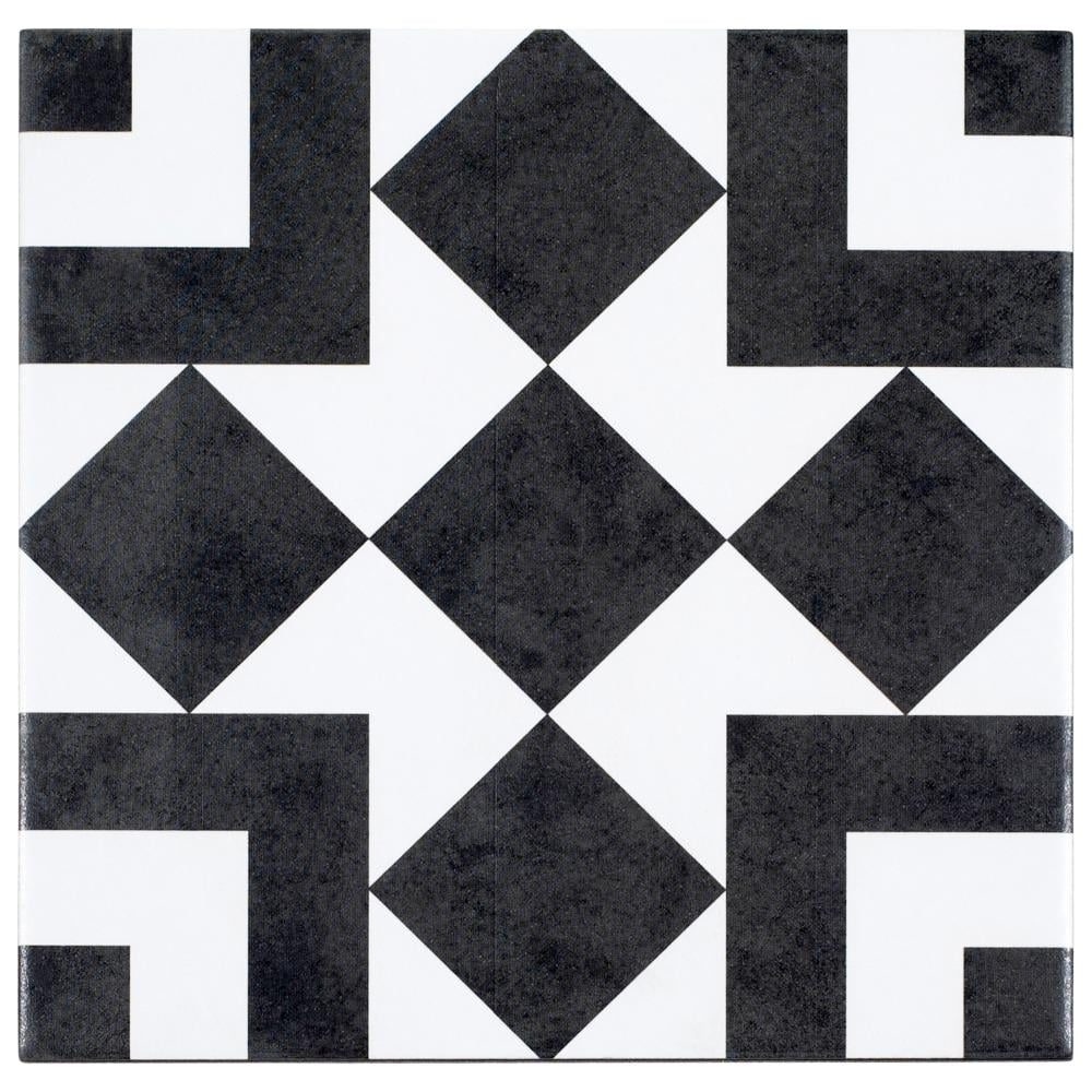 Luv Letter Blue 8-in. Encaustic Matte Porcelain Wall and Floor Tile ...