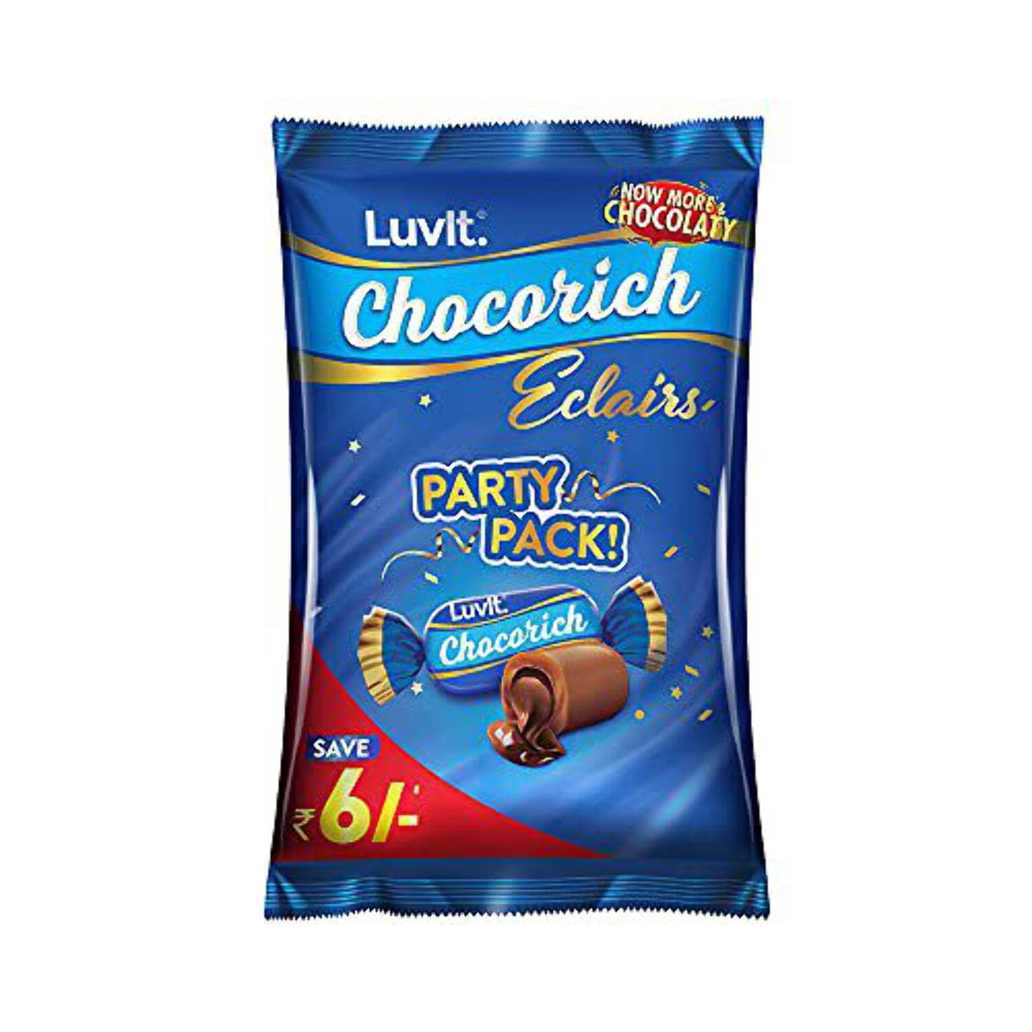 LuvIt. Chocorich Classic Eclairs Chocolate | Birthday Party Pack | 78 ...