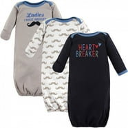 Luvable Friends Infant Boy Cotton Gowns, Blue, Preemie/Newborn ...