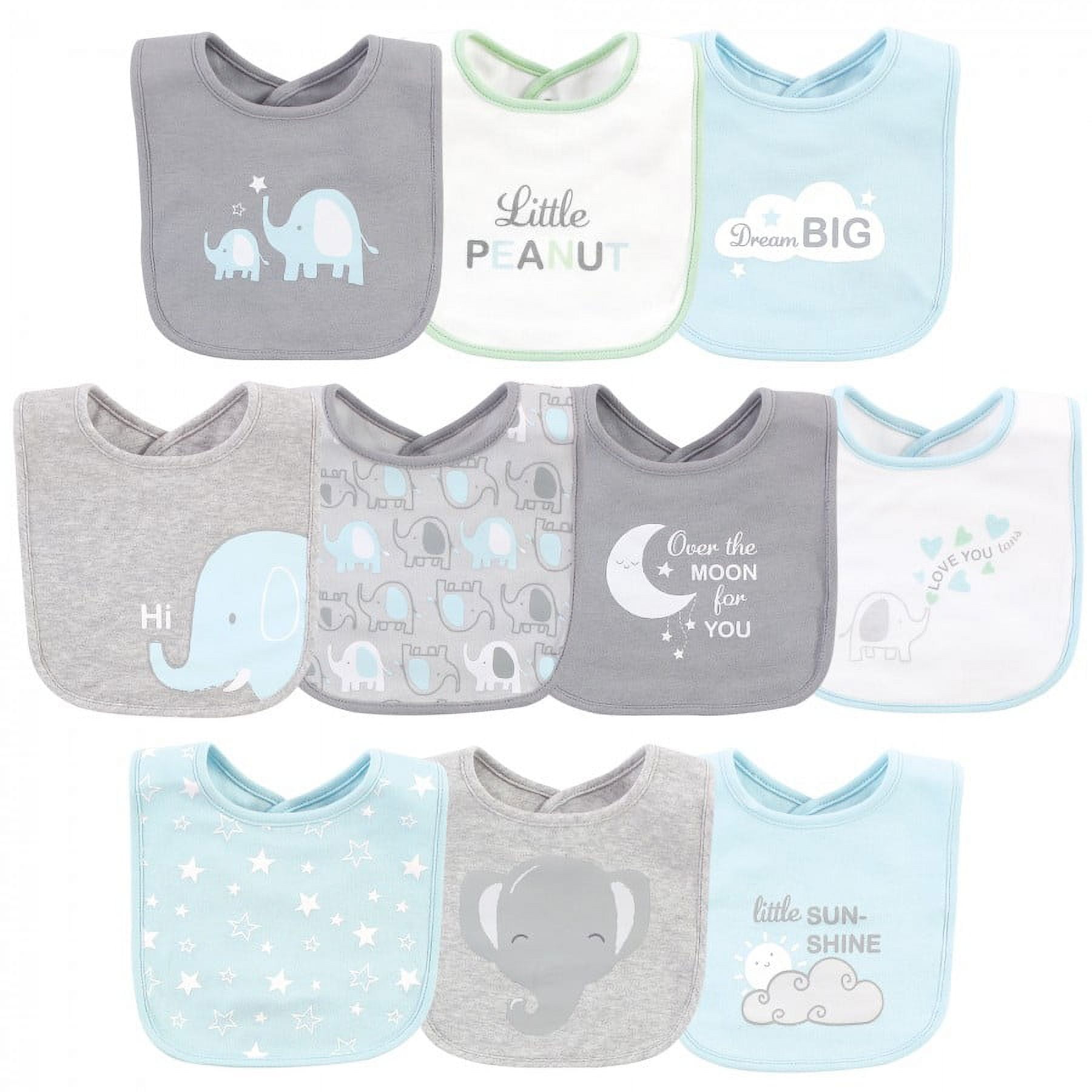 Luvable Friends Elephant Baby Boy Machine Washable and Absorbent Cotton ...