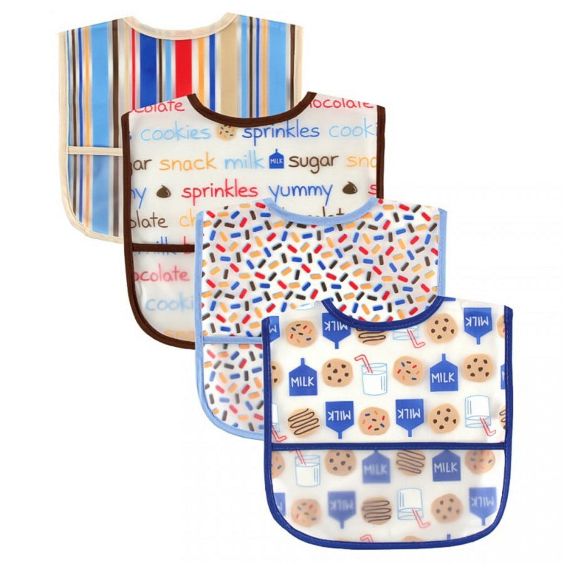 Luvable Friends Baby Boy Waterproof PEVA Bibs 4pk, Cookie, One Size ...