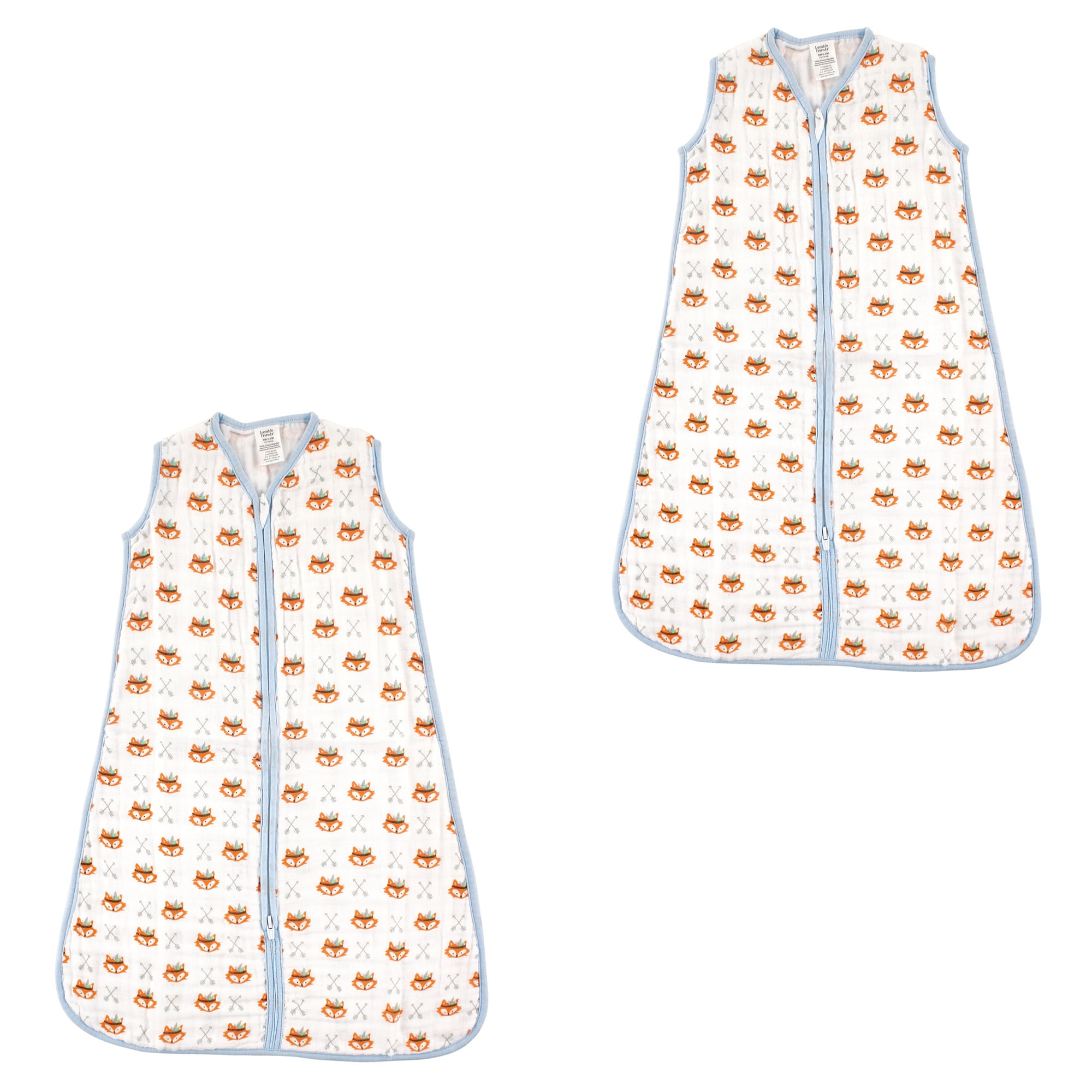 Luvable Friends Baby Boy and Girl Muslin Wearable Sleeping Bag, 2 Pack ...