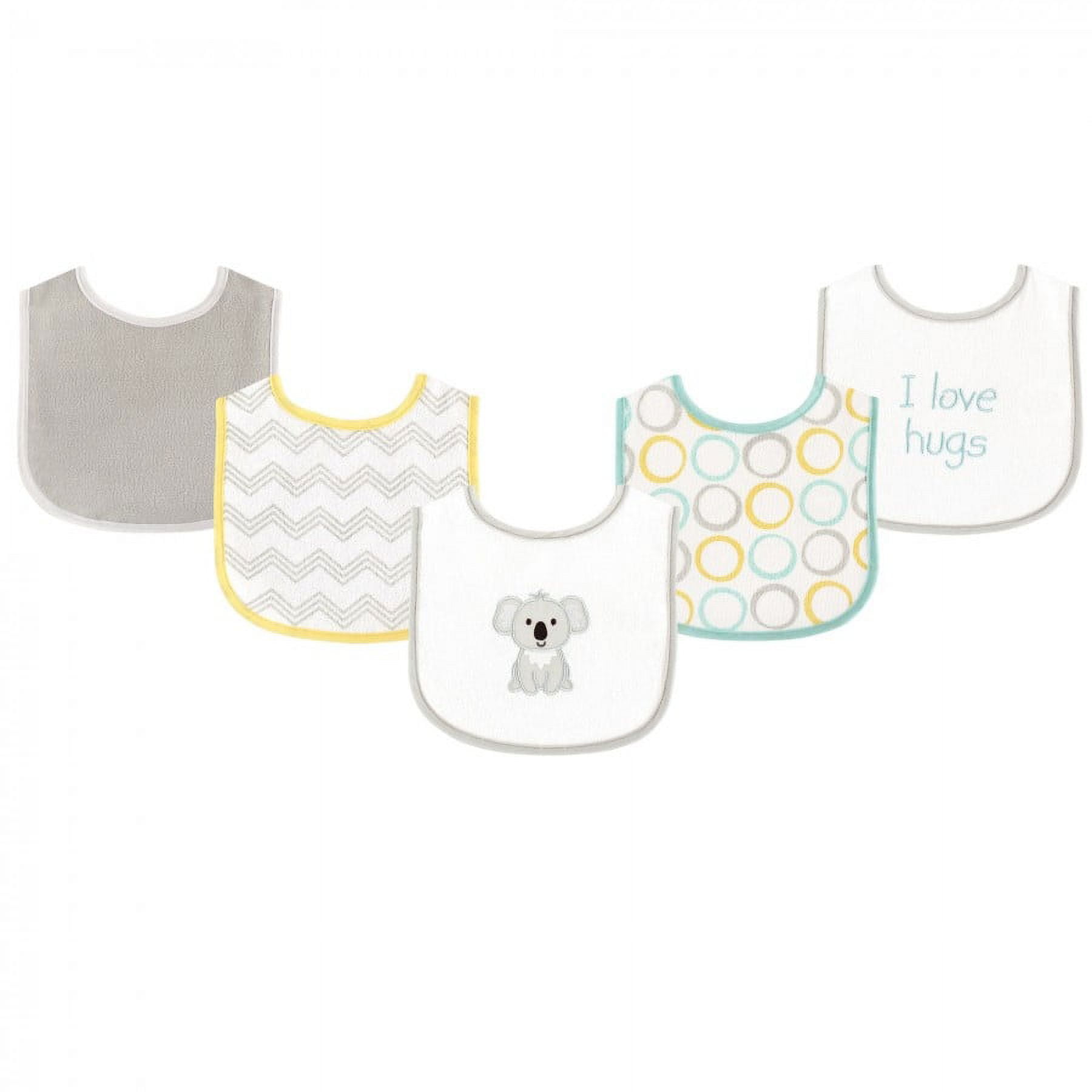 Luvable Friends Baby Cotton Terry Drooler Bibs with PEVA Back 5pk ...