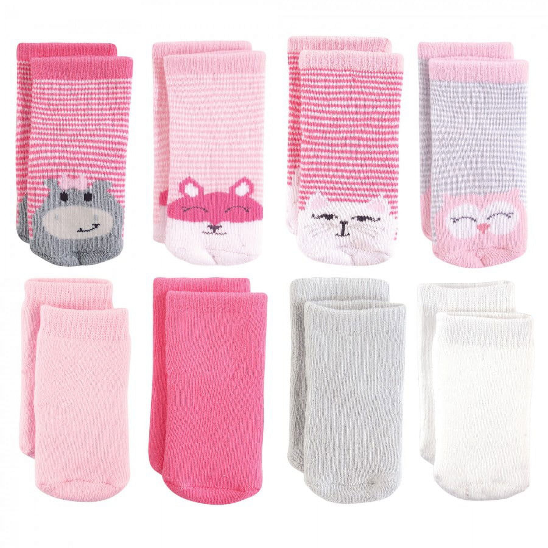Luvable Friends Baby Girl Fun Essential Socks, Hippo Cat, 0-6 Months ...