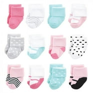 Luvable Friends Baby Girl Newborn and Baby Terry Socks, Stripe Ballet ...