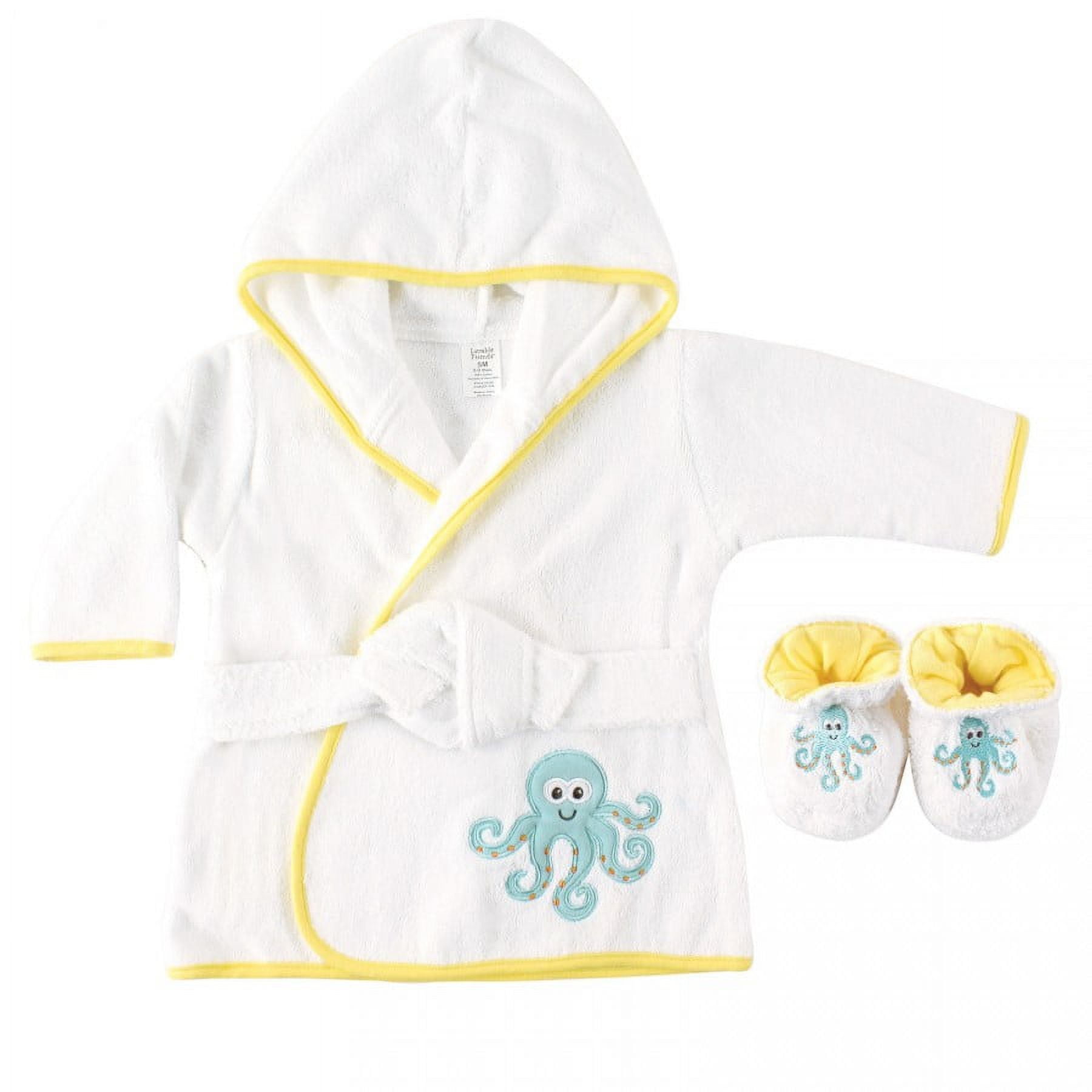 Luvable Friends Baby Unisex Cotton Terry Bathrobe, Octopus, One Size ...