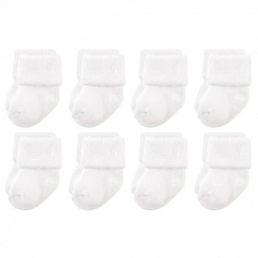 White Newborn Baby Socks By Nurses Choice - Includes 6 Pairs of Unisex ...