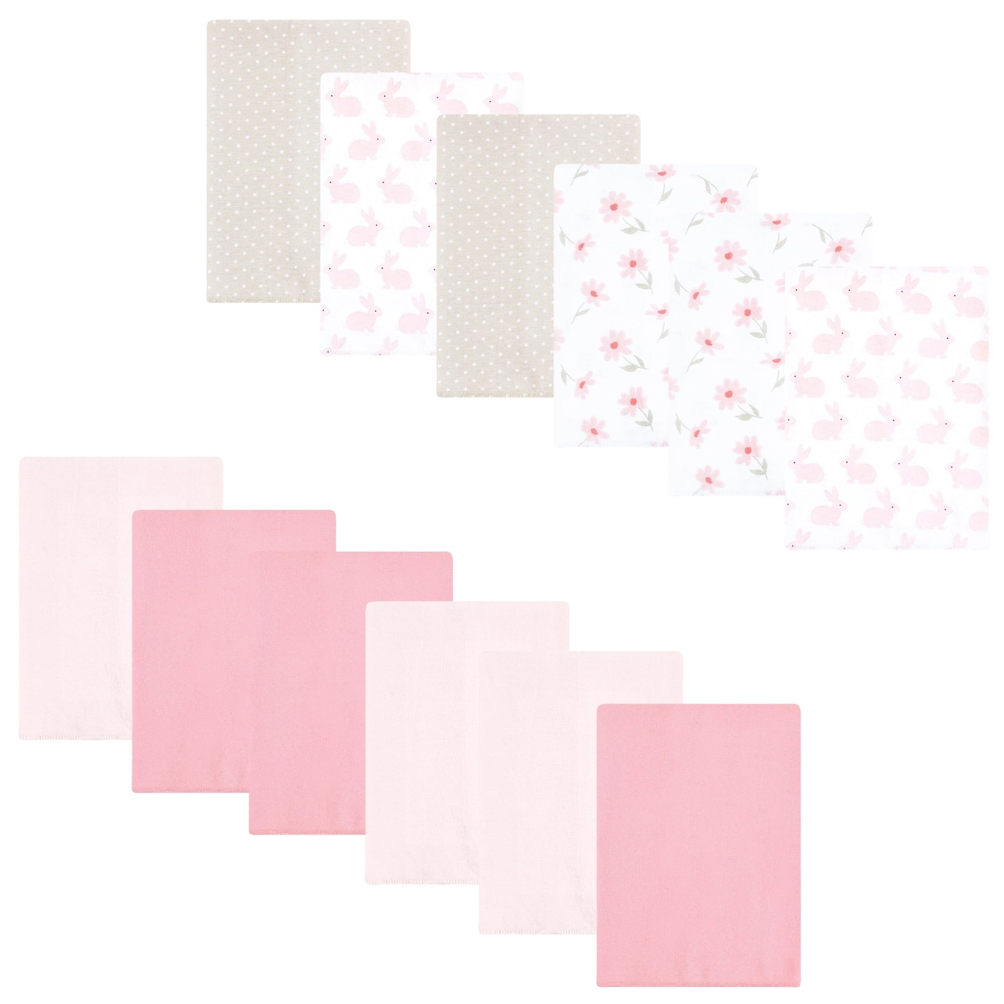 Luvable Friends Hudson Baby Flannel Burp Cloths 12pk, Sweet Honeycomb Pink - Walmart.com