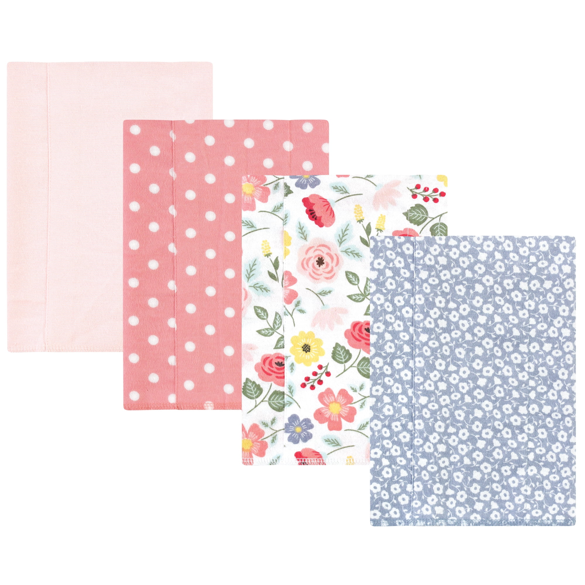 Luvable Friends Hudson Baby Flannel Burp Cloths 4pk, Blush Floral ...