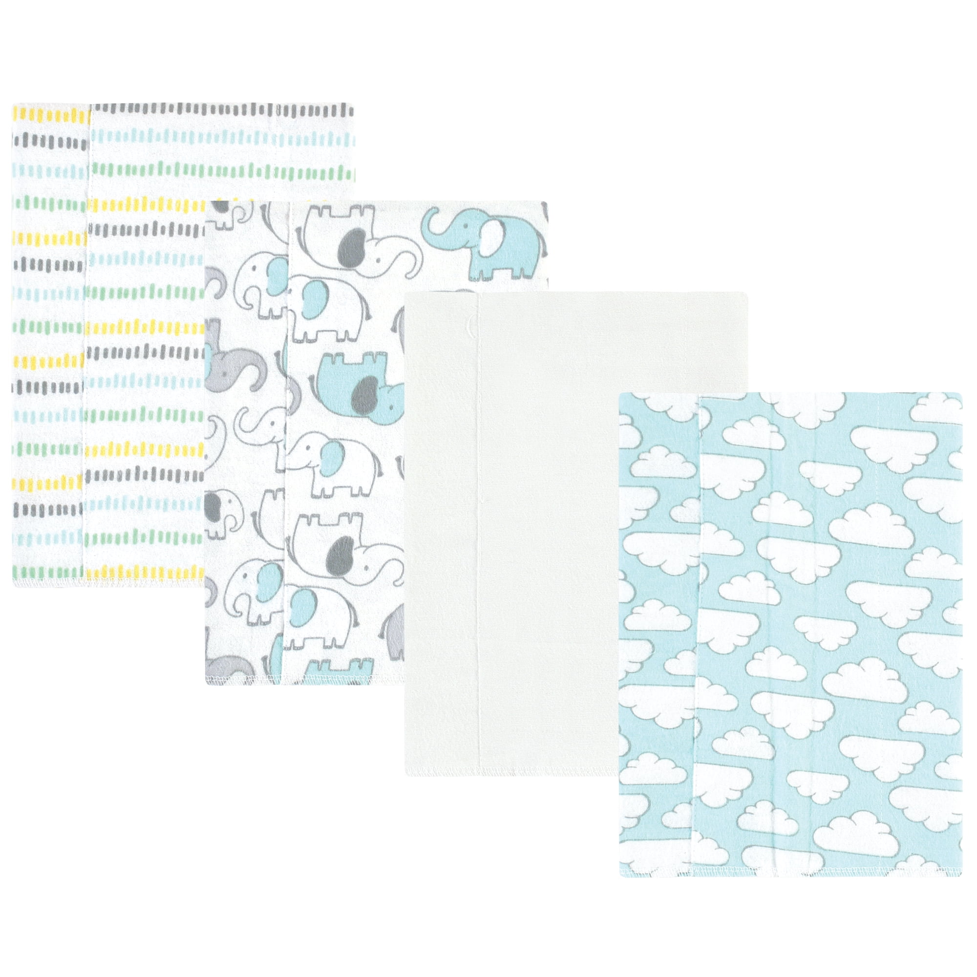 Luvable Friends Hudson Baby Flannel Burp Cloths 4pk, New Elephant ...