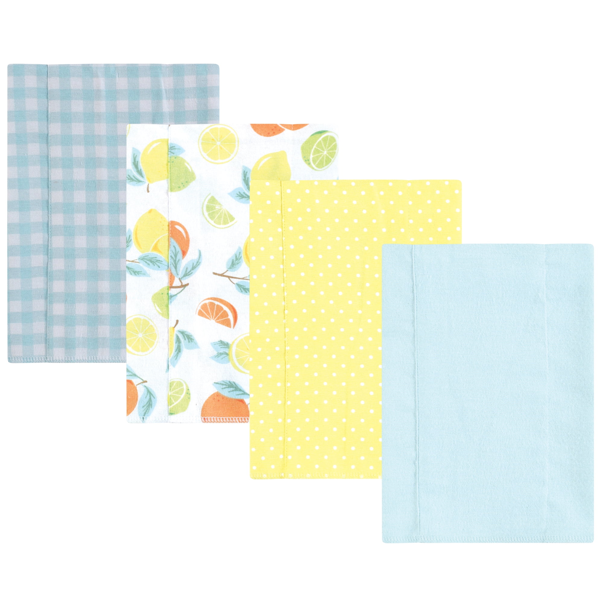 Luvable Friends Hudson Baby Flannel Burp Cloths 4pk, Pastel Citrus ...