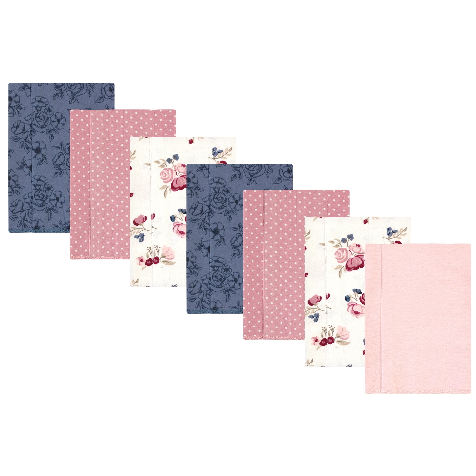 Luvable Friends Hudson Baby Flannel Burp Cloths 7pk, Blush Rose Floral ...