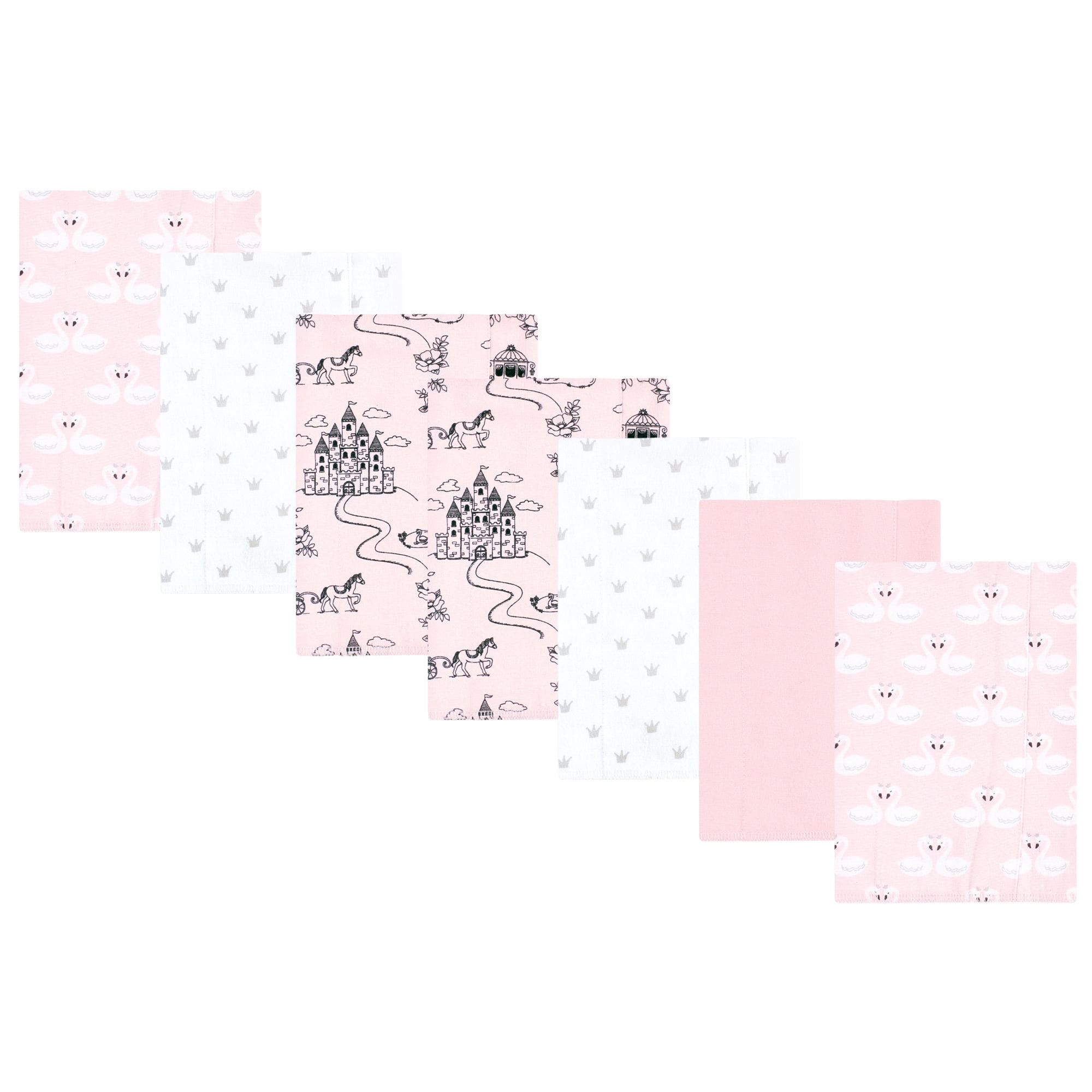 Luvable Friends Hudson Baby Flannel Burp Cloths 7pk, Pink Princess ...