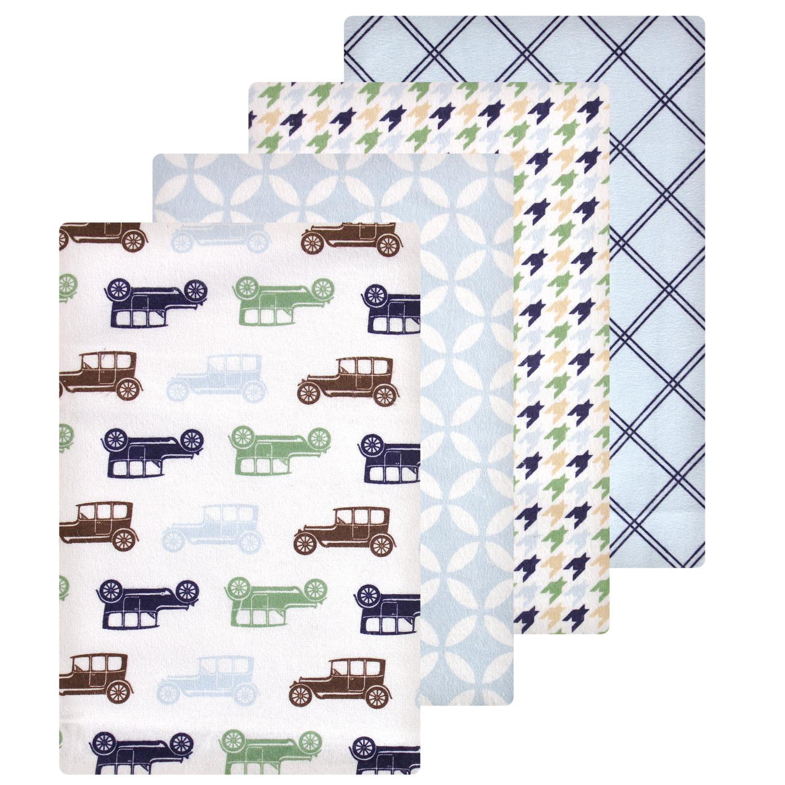 Luvable Friends Hudson Baby Flannel Receiving Blankets 4pk, Sky Blue ...