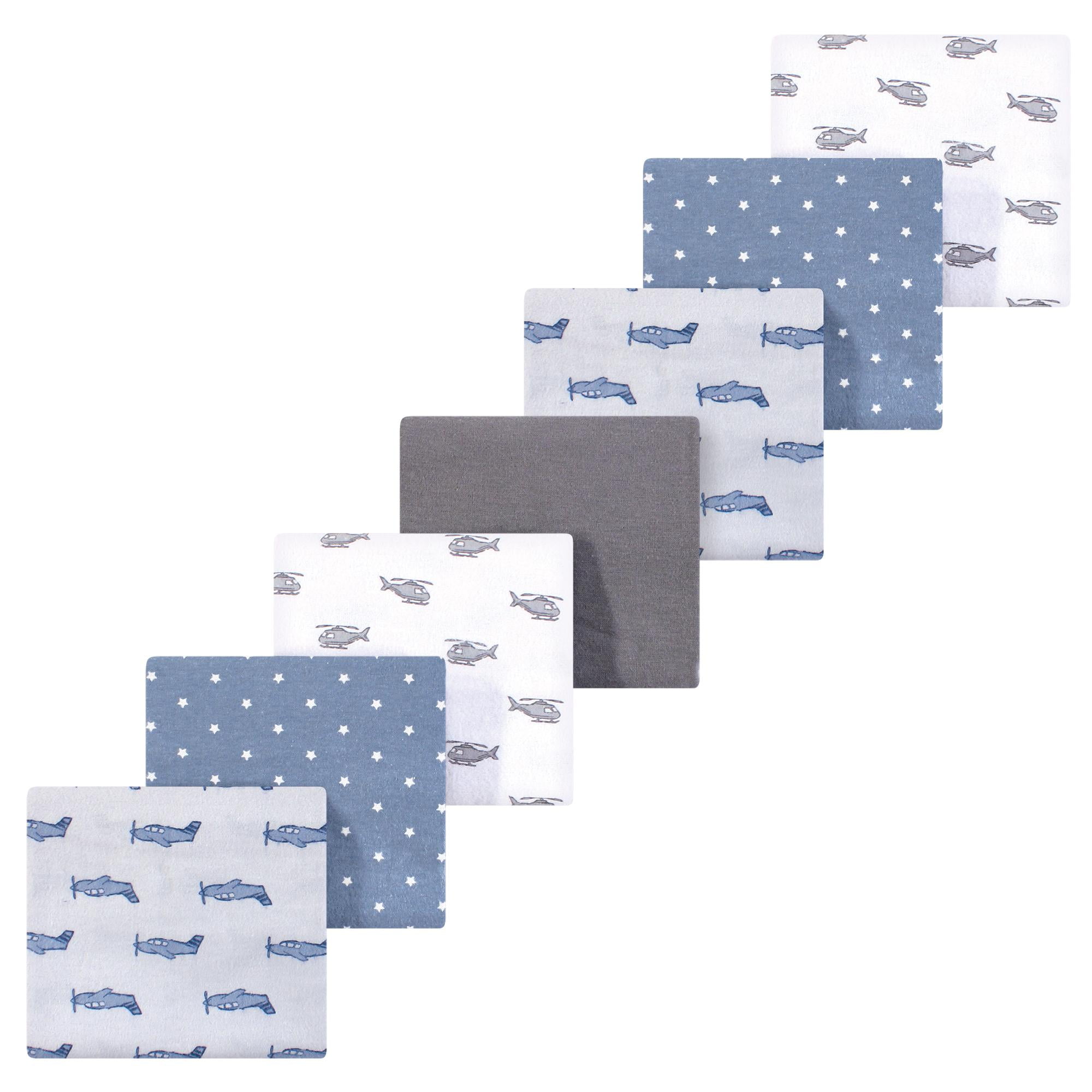 Luvable Friends Hudson Baby Flannel Receiving Blankets 7pk, Helicopter ...
