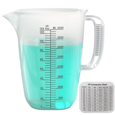 Plastic Funnel Pitcher (1000ml) for Measuring, Easy Pour Measuring Cup ...