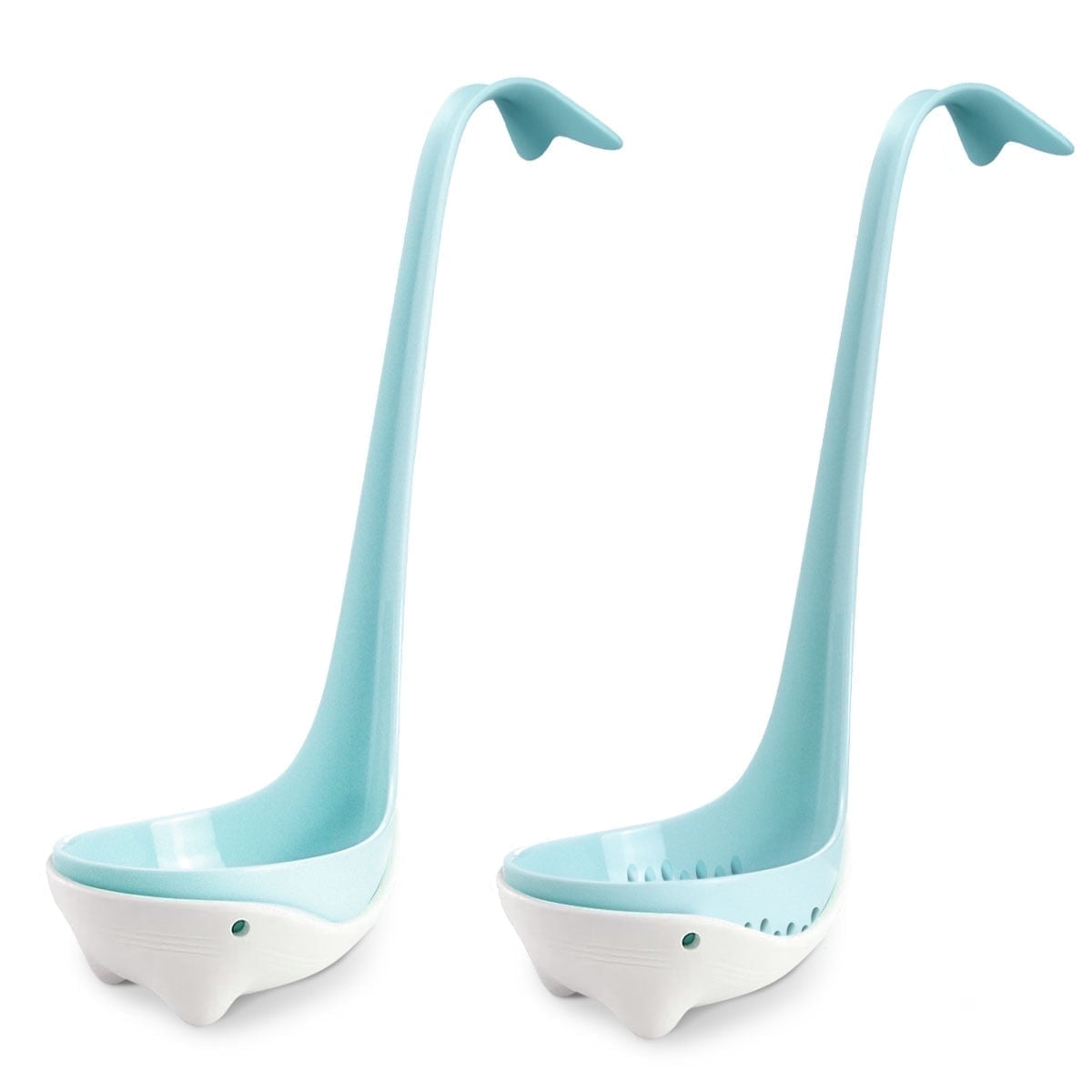 GentleShark 2 Pack Blue Whale Soup Ladle & Slotted Strainer Sets, Large ...