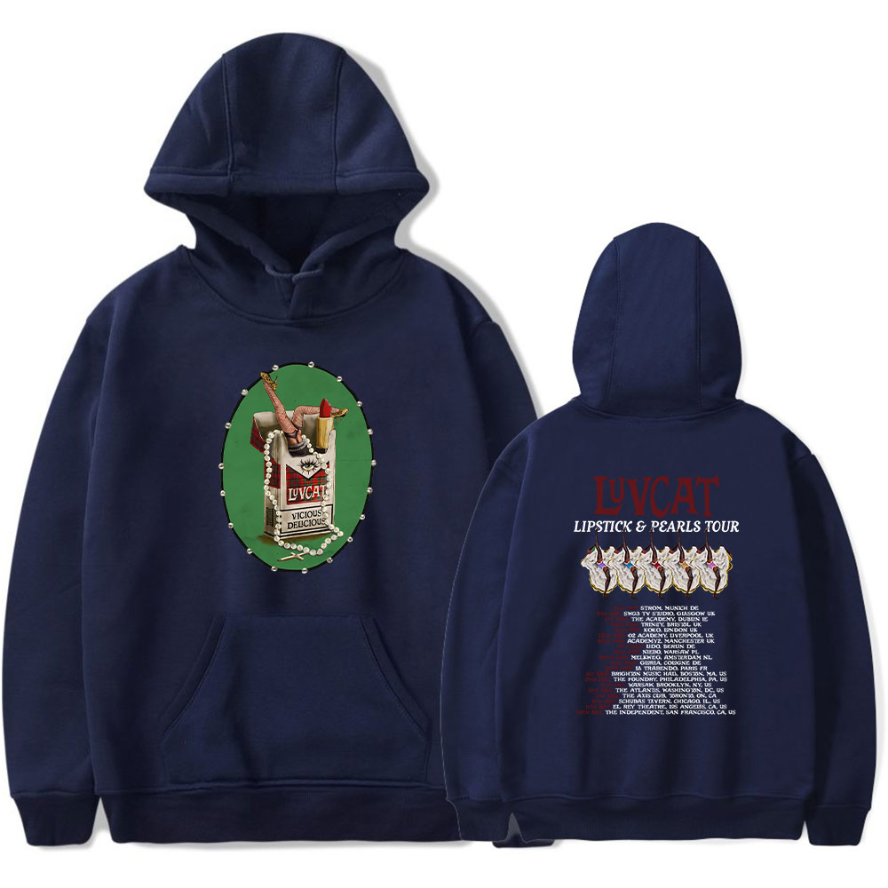 Luvcat Lipstick And Pearls Tour Merch Hoodies Women Men Casual Long ...
