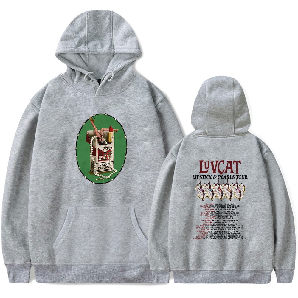 Luvcat Lipstick And Pearls Tour Merch Hoodies Women Men Casual Long ...