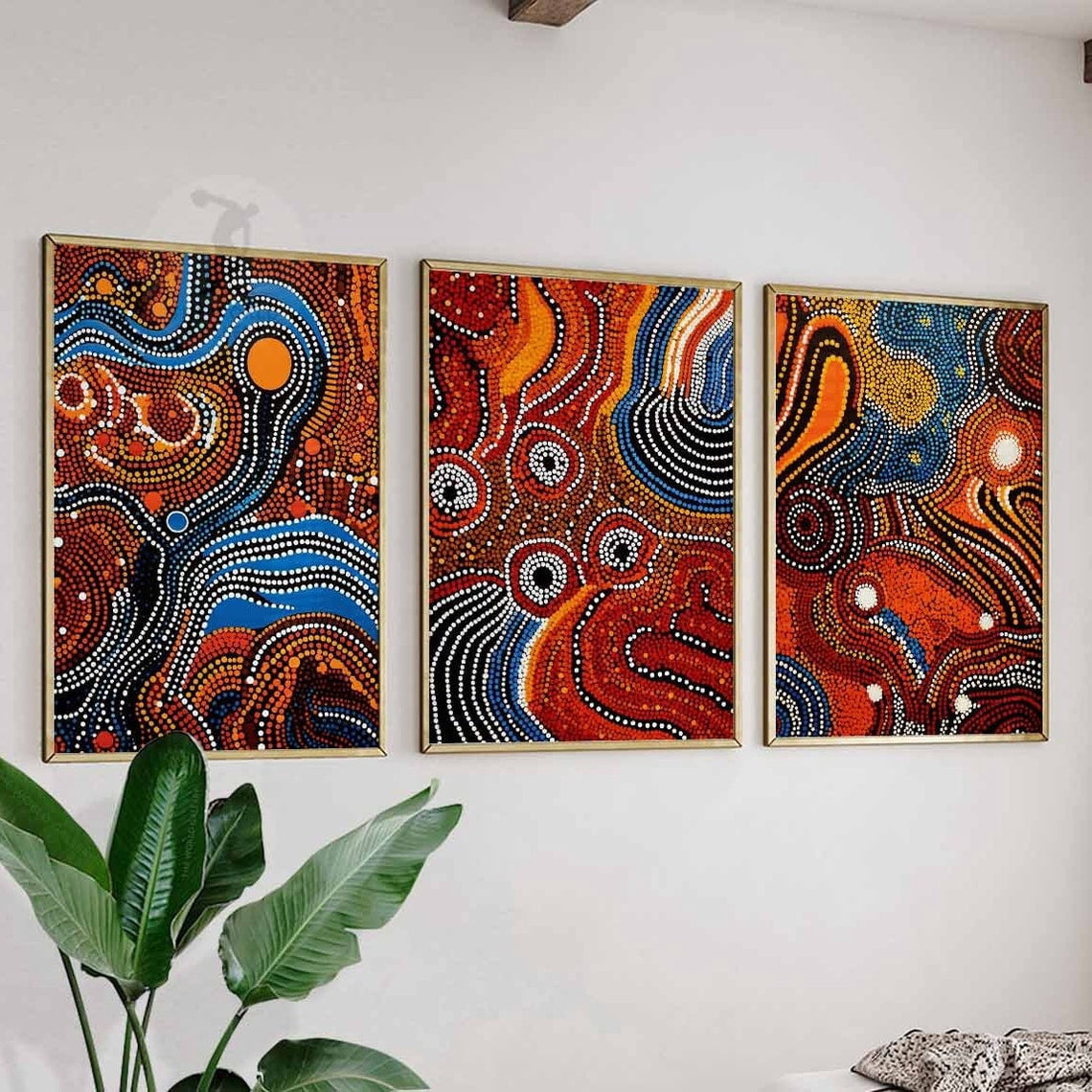 Luvia Aboriginal Set Of 3 Indigenous Poster Set, Aboriginal Decor ...