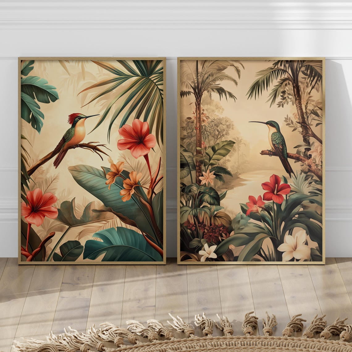 Luvia Birds In The Jungle Tropical Wall Art, Set Of 2 Poster ...