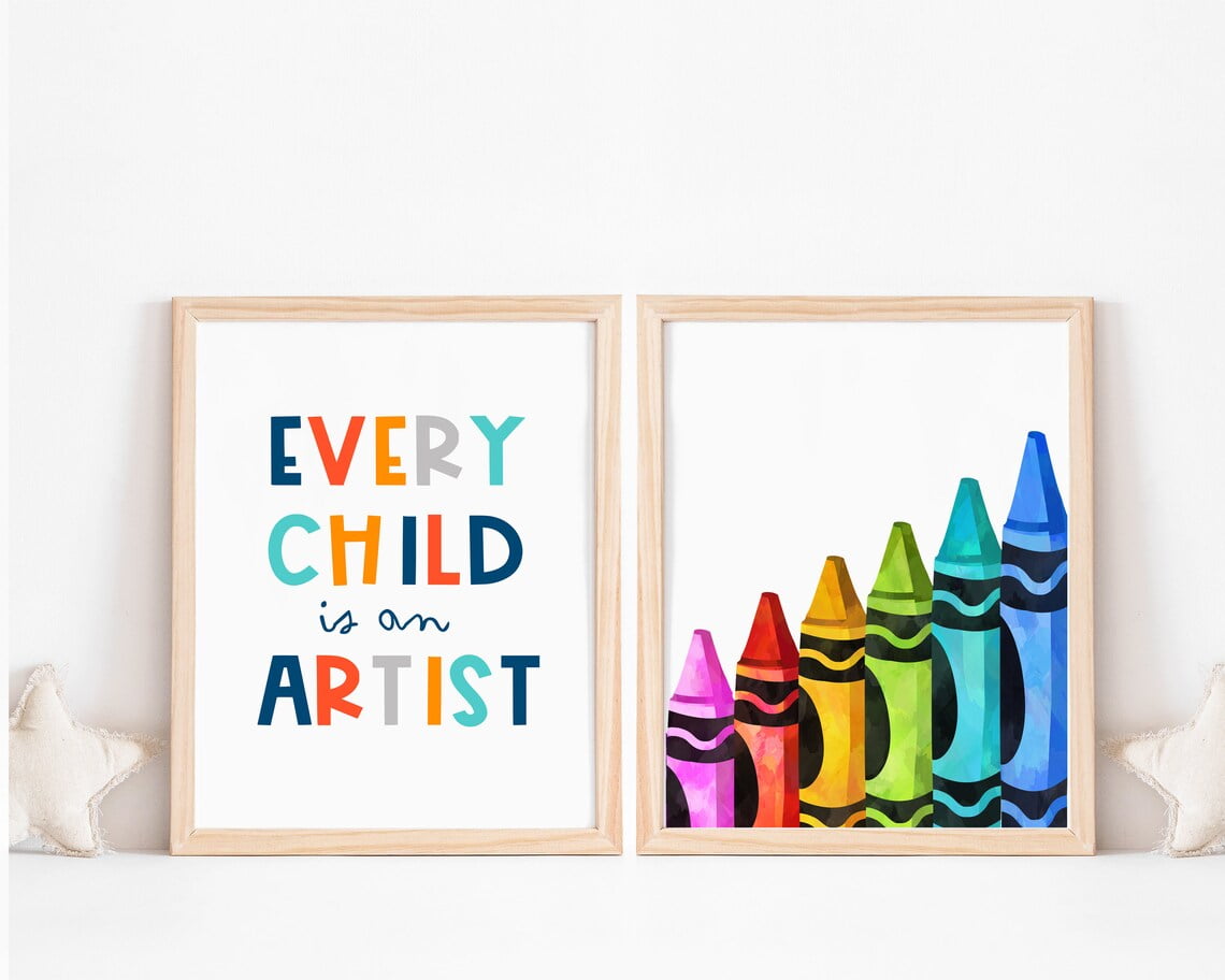 Luvia Boy Nursery, Every Child Is An Artist, Rainbow Print, Kids, Boys ...