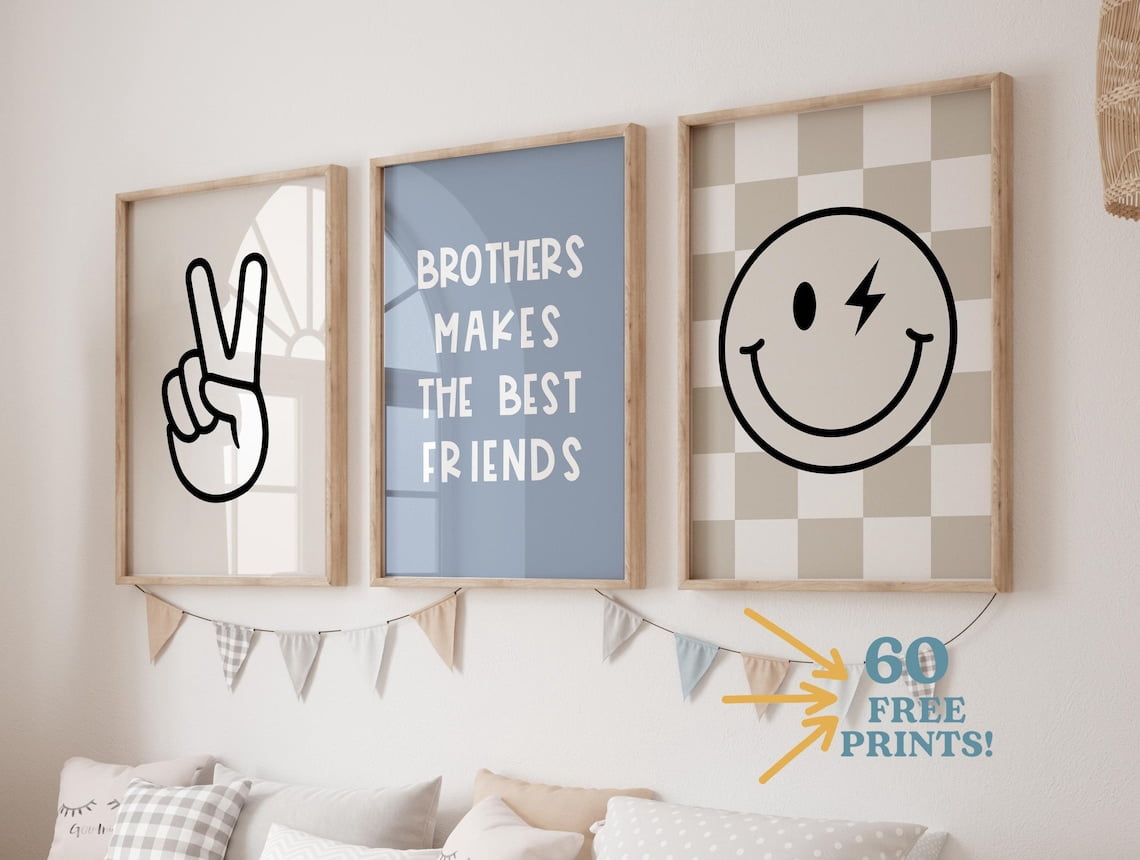 Luvia Boys Room Decor, Brothers Make The Best Friends Print, Boys ...