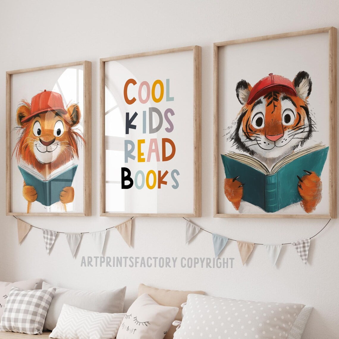 Luvia Cool Kids Read Poster Bundle, Kids Prints, Playroom Reading ...