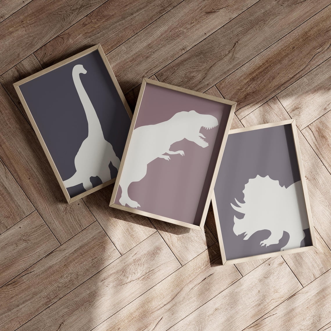 Luvia Dinosaur Silhouettes Set Of 3 Art Print Or Poster Print ...