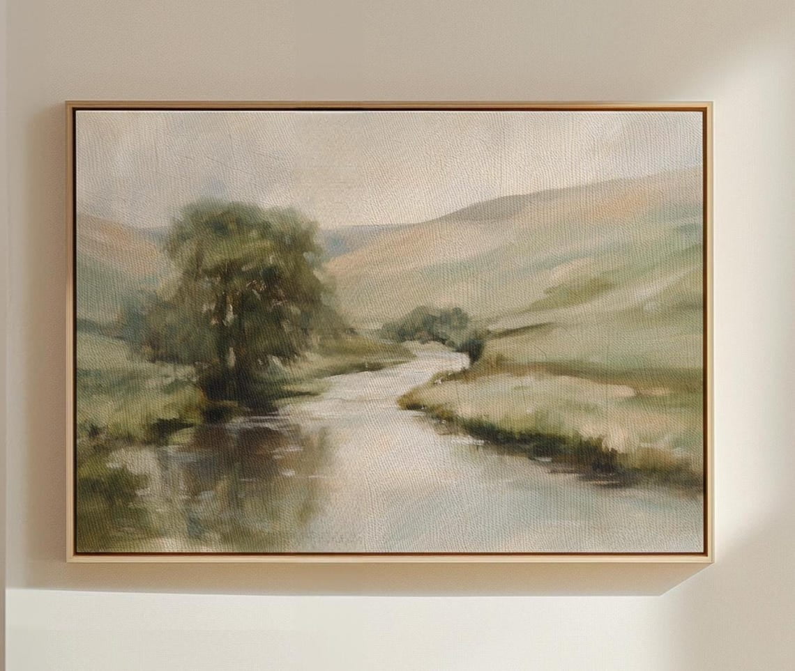 Luvia English Countryside Poster Rural River Landscape Peaceful Water ...