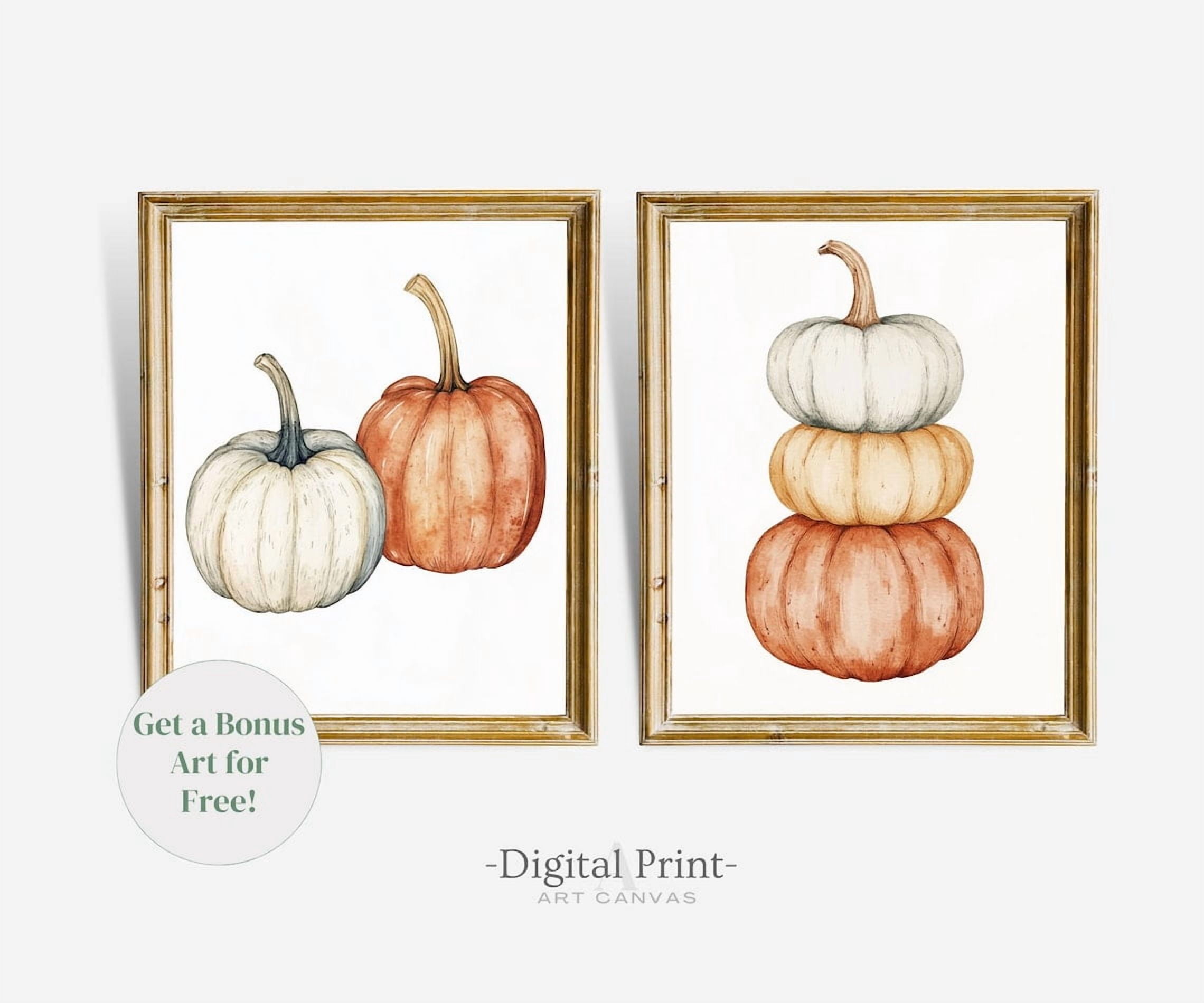 Luvia Gallery Wall Set Of Two Pumpkin Posters Iic Fall I Pumpkin Poster ...