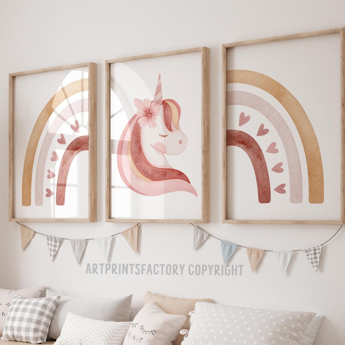 Luvia Girls, Unicorn, Unicorn Art, Girls Room Decor Set Of 3, Boho ...