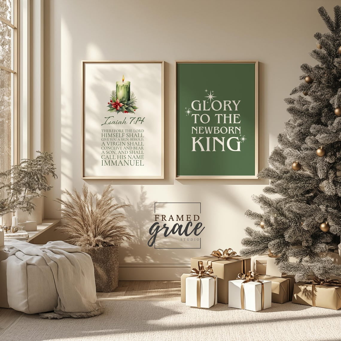 Luvia Glory To The King Christian Prints Set Of 2, Holiday Wall Set ...