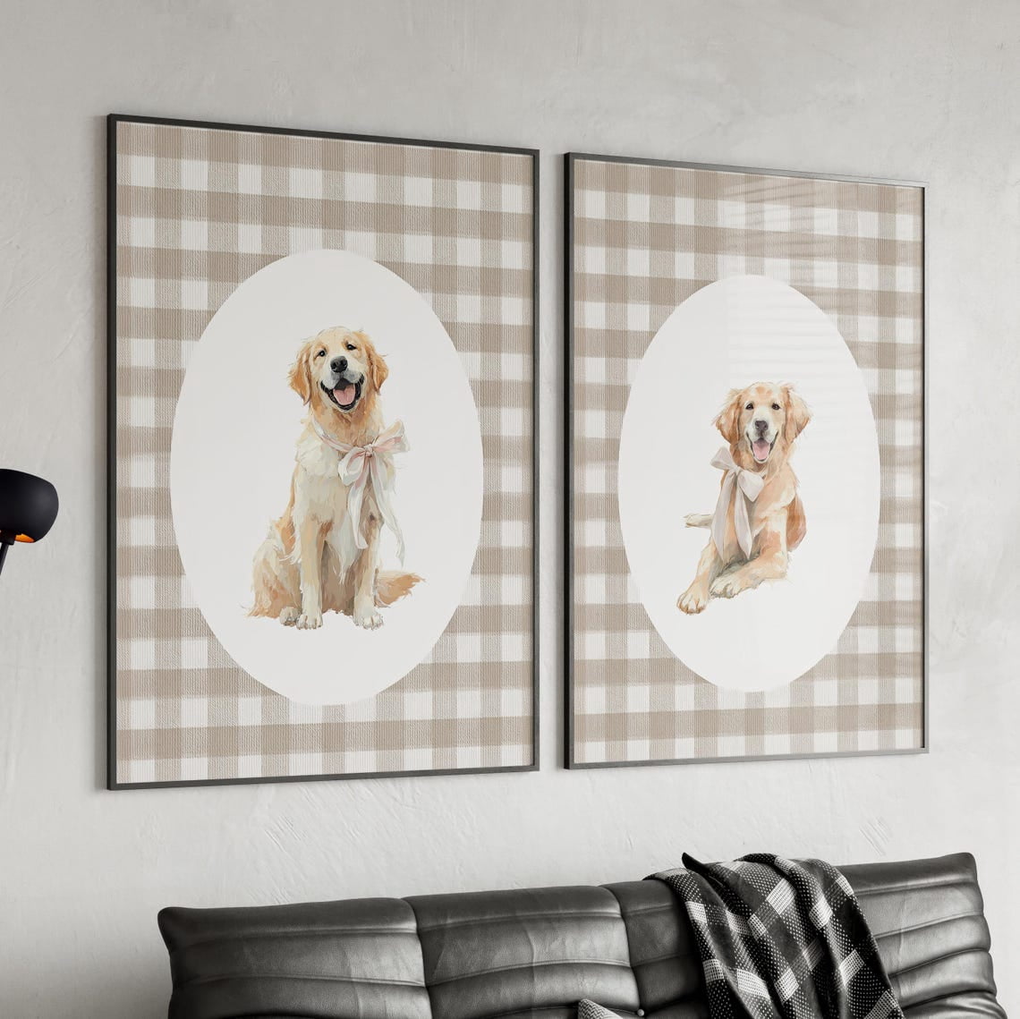 Luvia Golden Retriever Nursery Print Set Of 2 Poster Or, Neutral Dog ...