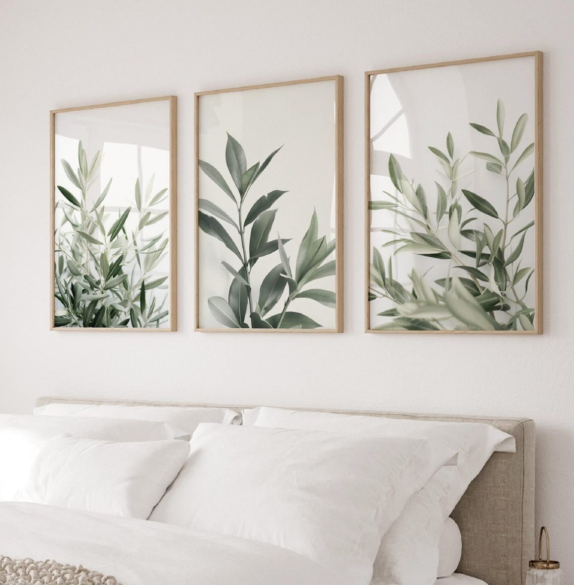 Luvia Green Botanical Prints Set Of 3, Plant Gallery Wall Set, Sage ...