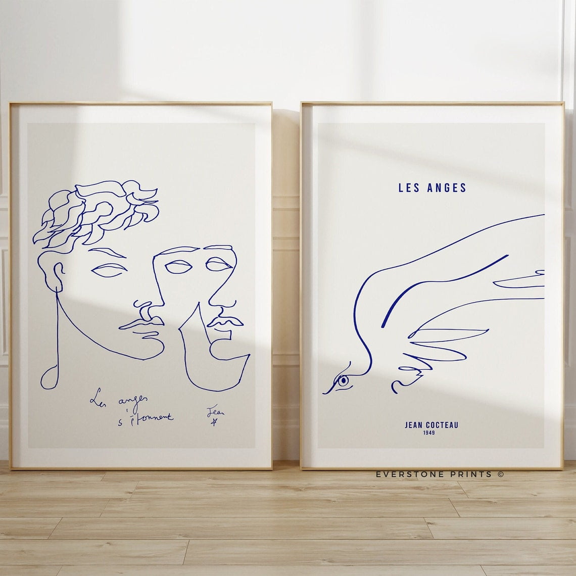 Luvia Jean Cocteau Set Of 2 Vintage Exhibition Poster, Line Drawing ...