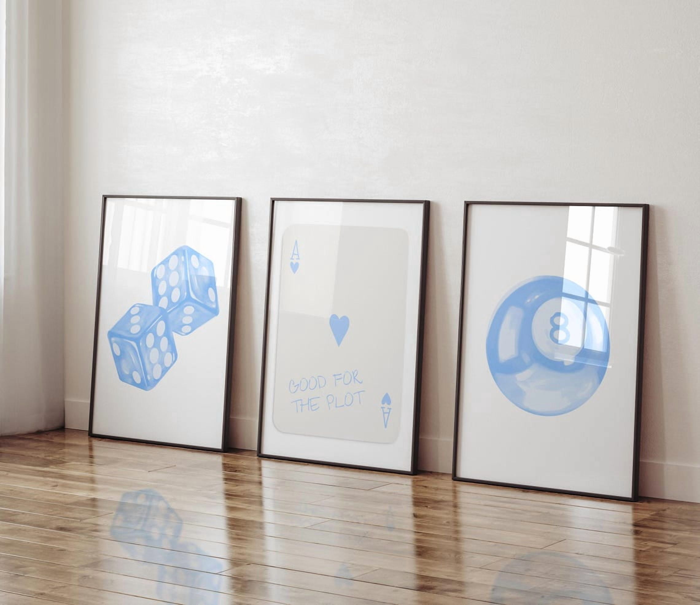 Luvia Light Blue Trendy Gallery Wall Set Art Prints Wall Set Of 3 Y2K ...