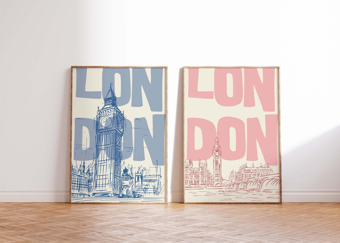 Luvia London Art Prints Vintage London Retro Prints London Big Ben ...