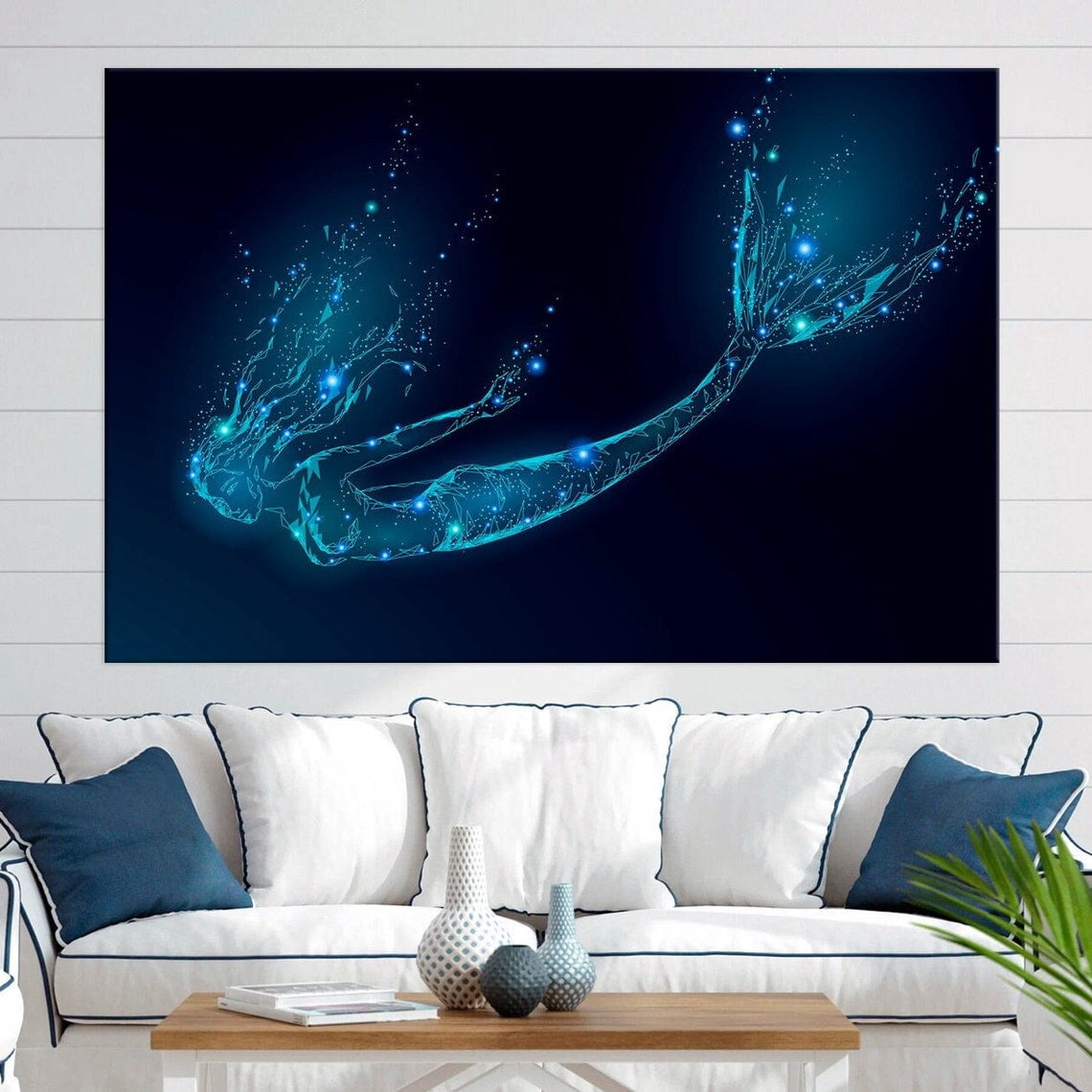 Luvia Mermaid Canvas Print Fairy Print Nursery Girl Room Decor Little ...
