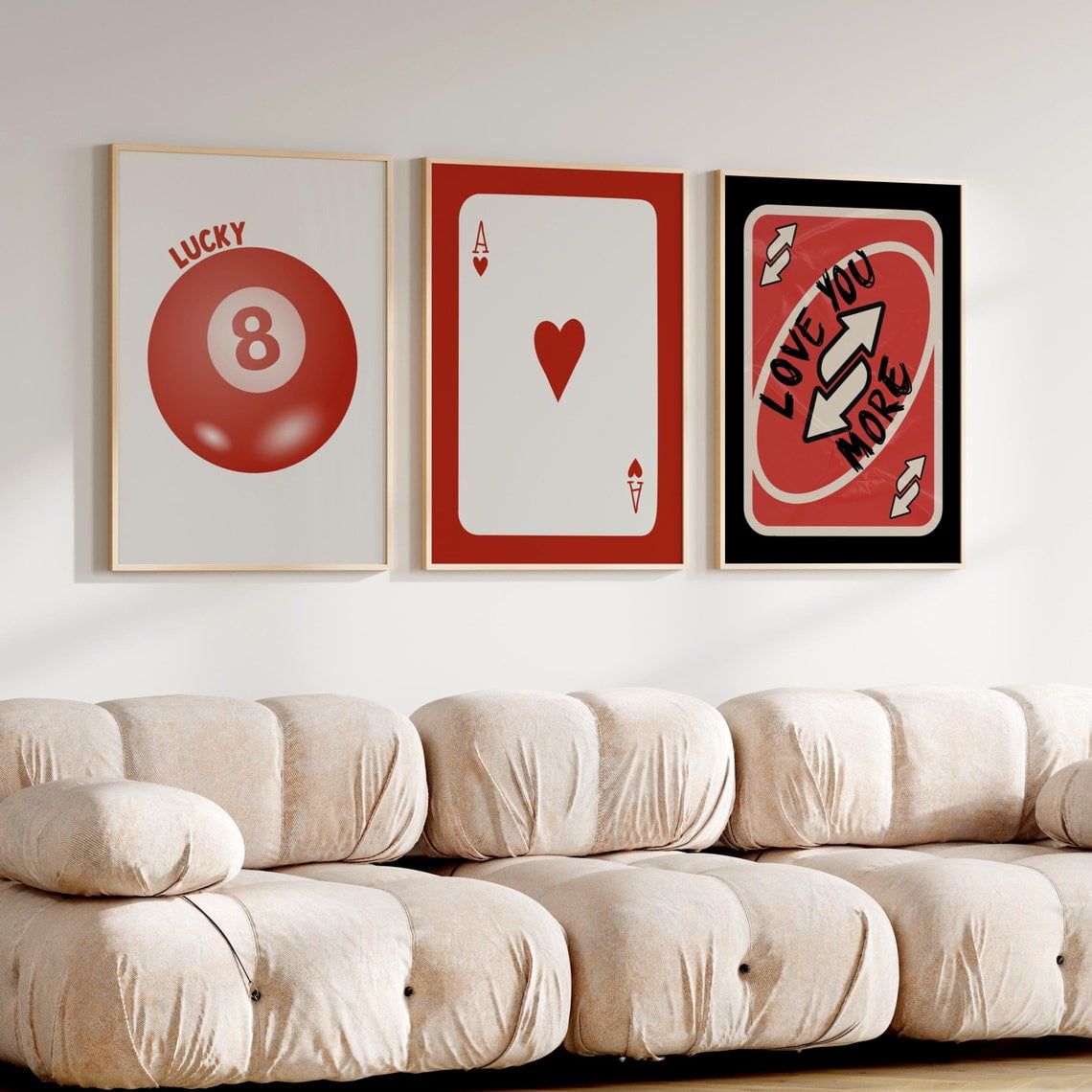 Luvia Modern Retro Posters, Trendy Set Of 3, Love You More Print, 8 ...