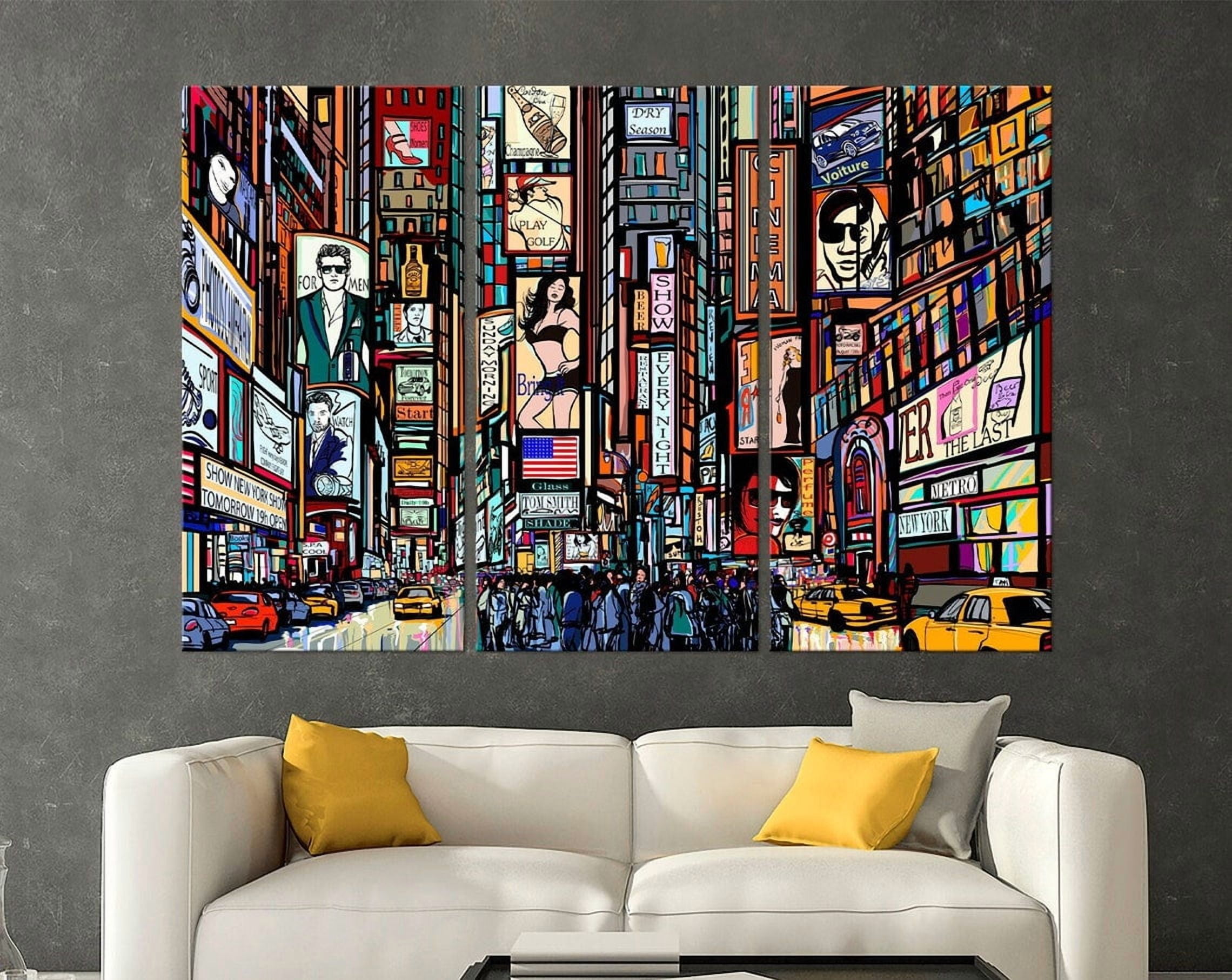 Luvia New York Illustration New York Canvas Modern City Print Urban ...