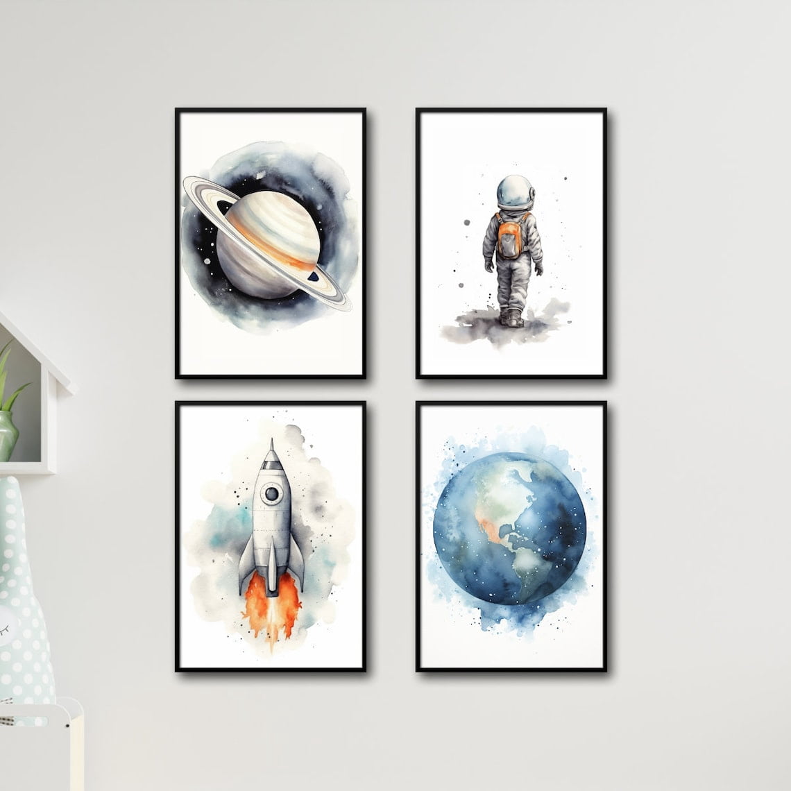 Luvia Nursery Decor Space Boy, Nursery Wall Art Space Bundle, Outer ...