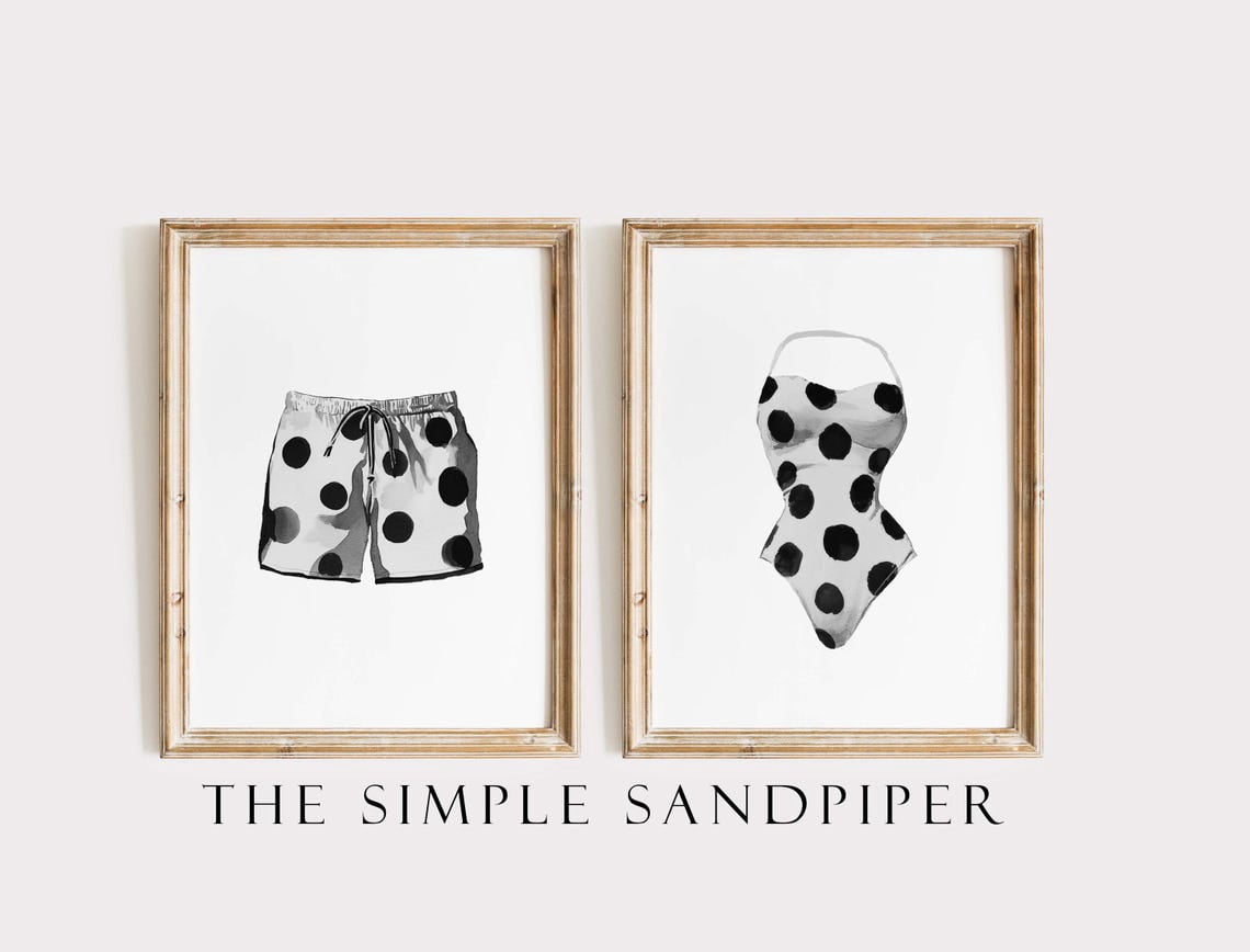 Luvia Polka Dot Swimsuit Print, Black And White Art, Swim Trunks And ...
