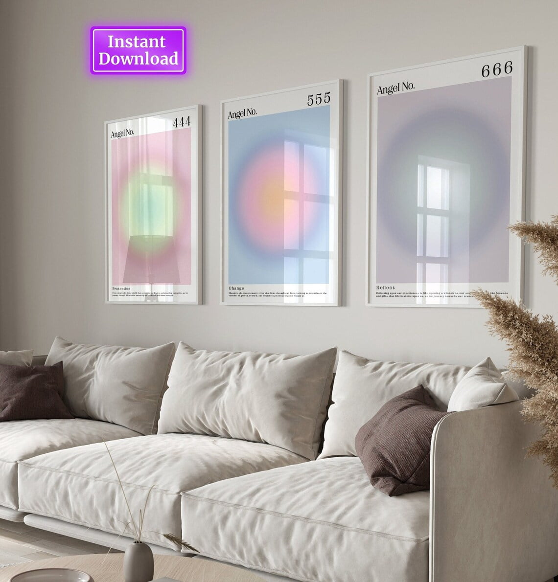 Luvia Positive Aura Posters Set Of 3 Spiritual Gradient Aura Poster ...