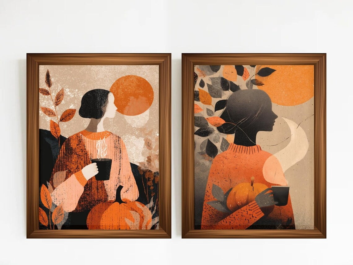 Luvia Quiet Season - Vintage 70s Fashion Wall Art - Warm Autumn ...