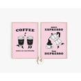 Luvia Retro Coffee Poster Set, Pink Kitchen Print, Coffee Quote, 70S ...