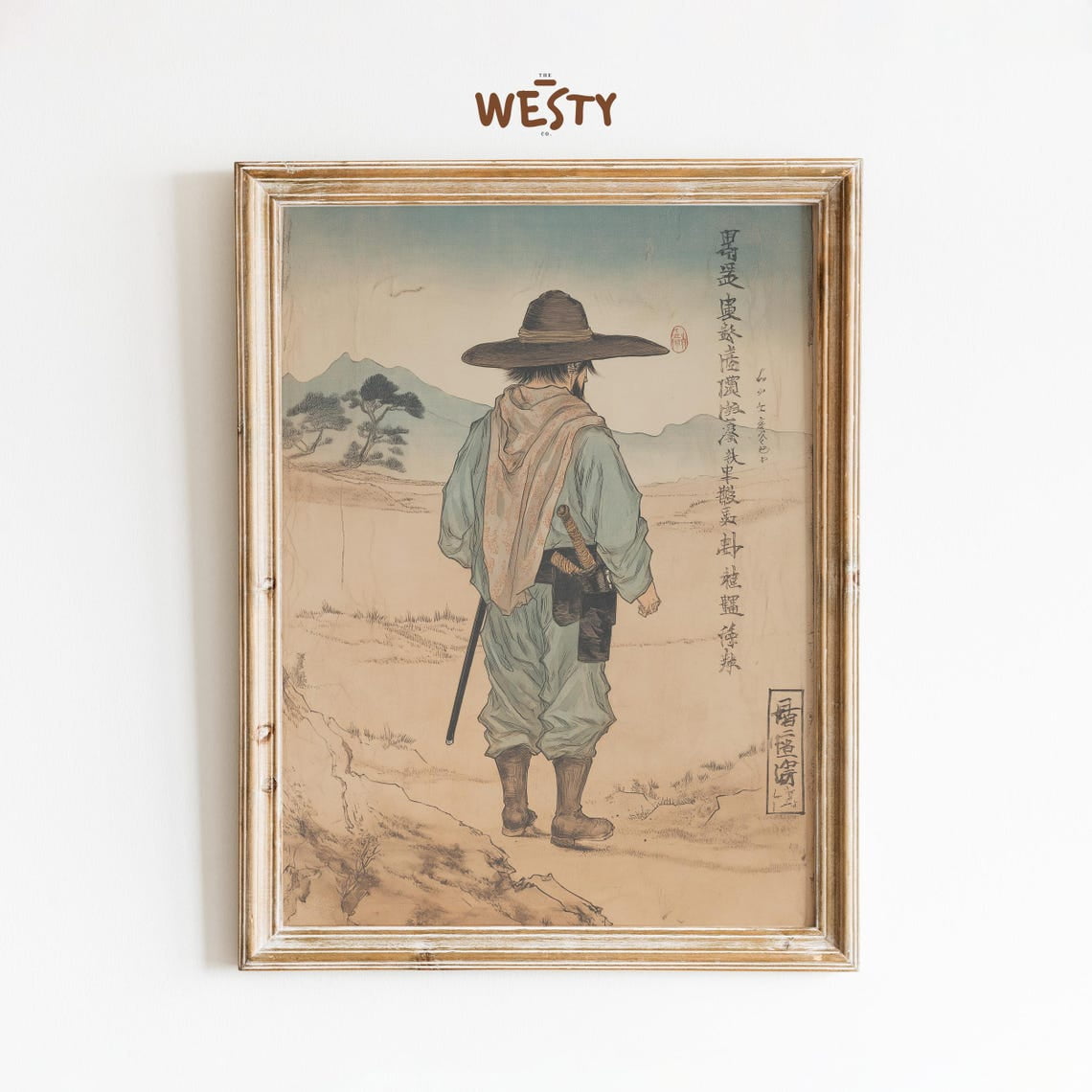 Luvia Ronin Cowboy Poster, Vintage Samurai Wall Art, Western Print for ...
